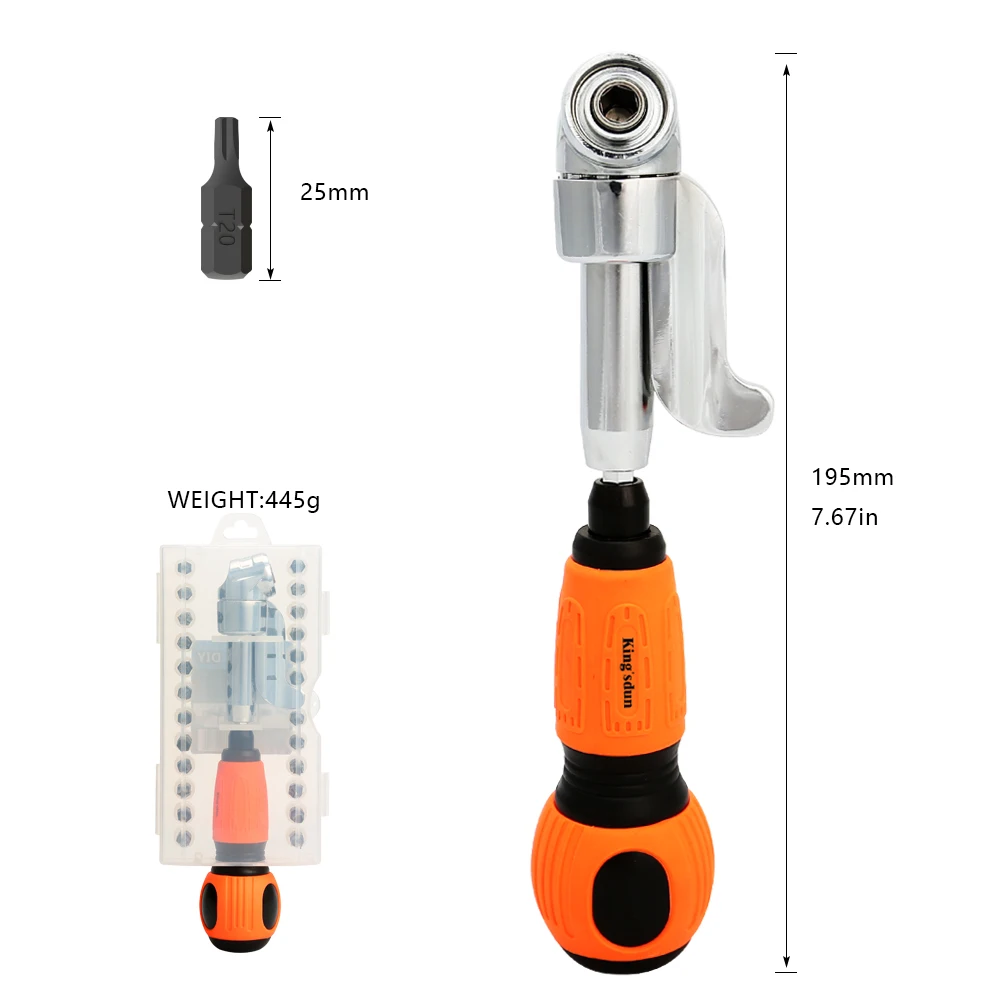 105 Degree Angle Screwdriver Set Holder Adapter Adjustable Bits Nozzles ...