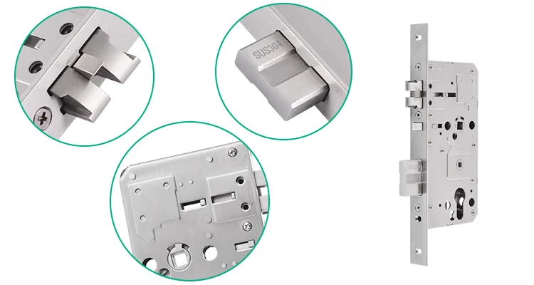 Euro 6072 Handle Lock Body SUS 304 - Secure Mortise Lock
