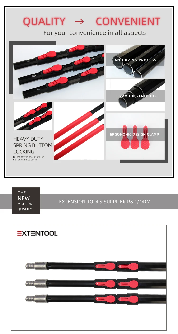 Extentool 5.4m Spring Button Lock Extension Tube Telescopic Pole - Buy ...
