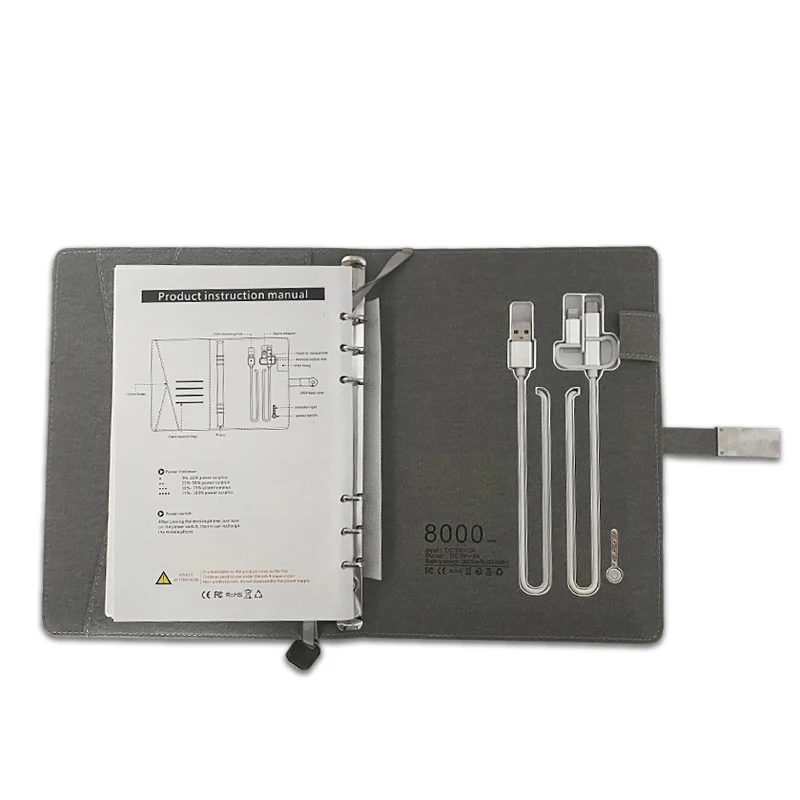 Wireless Charger Notebook With Power Bank Usb Flash Phone Pocket Holder ...