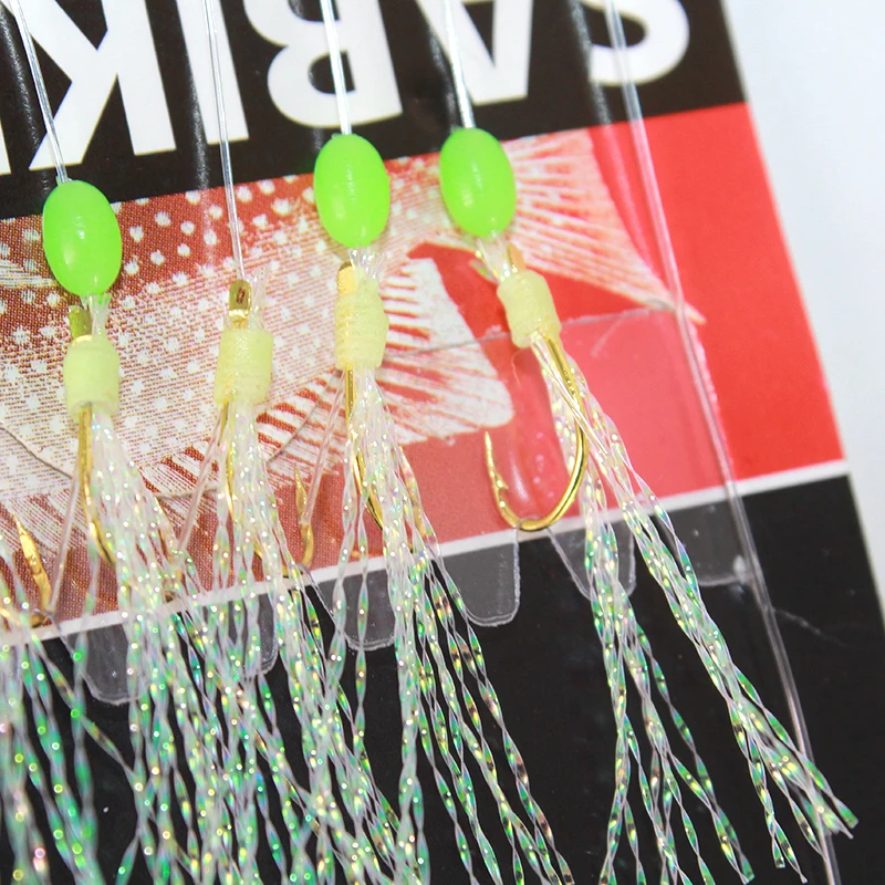 High Quality Janpan Flsher Sabiki Rigs Luminous Beads Hooks Fish Skin ...