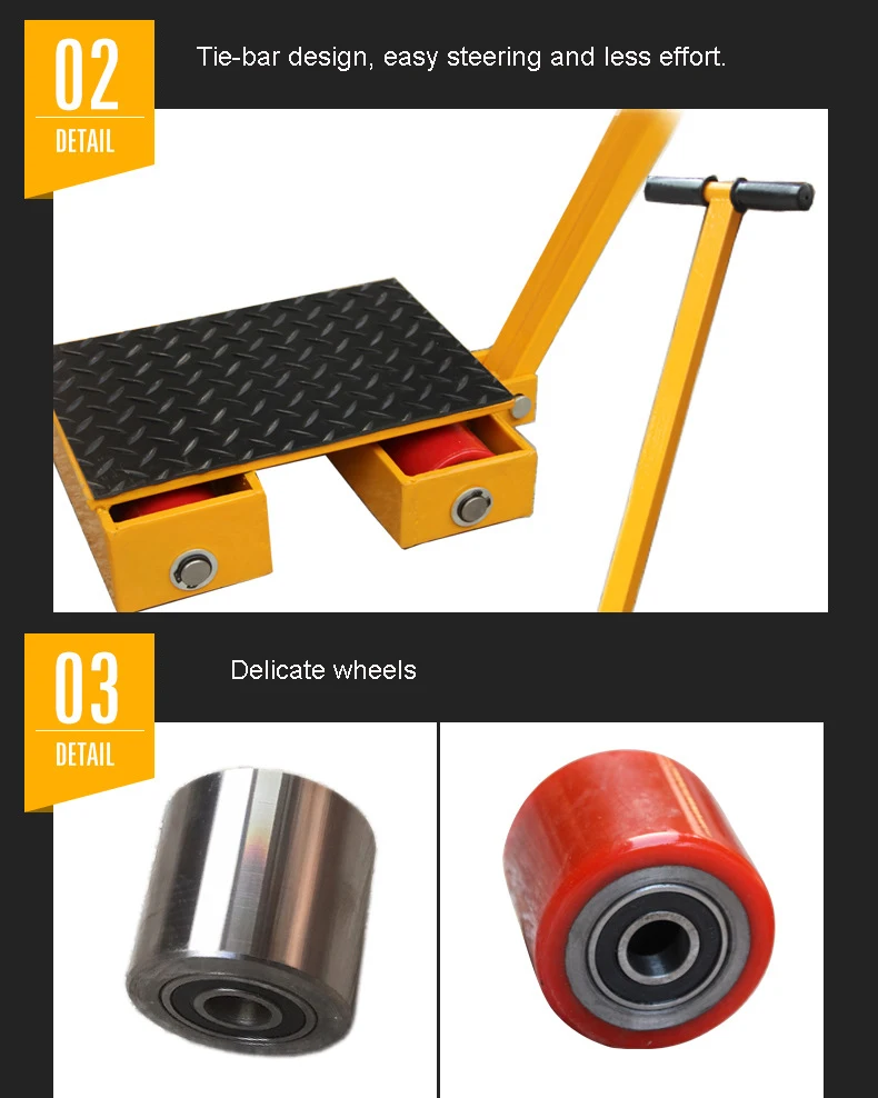 6 Ton Roller Skids 4 Wheels Platform Cargo Transport Pallet Trolley ...