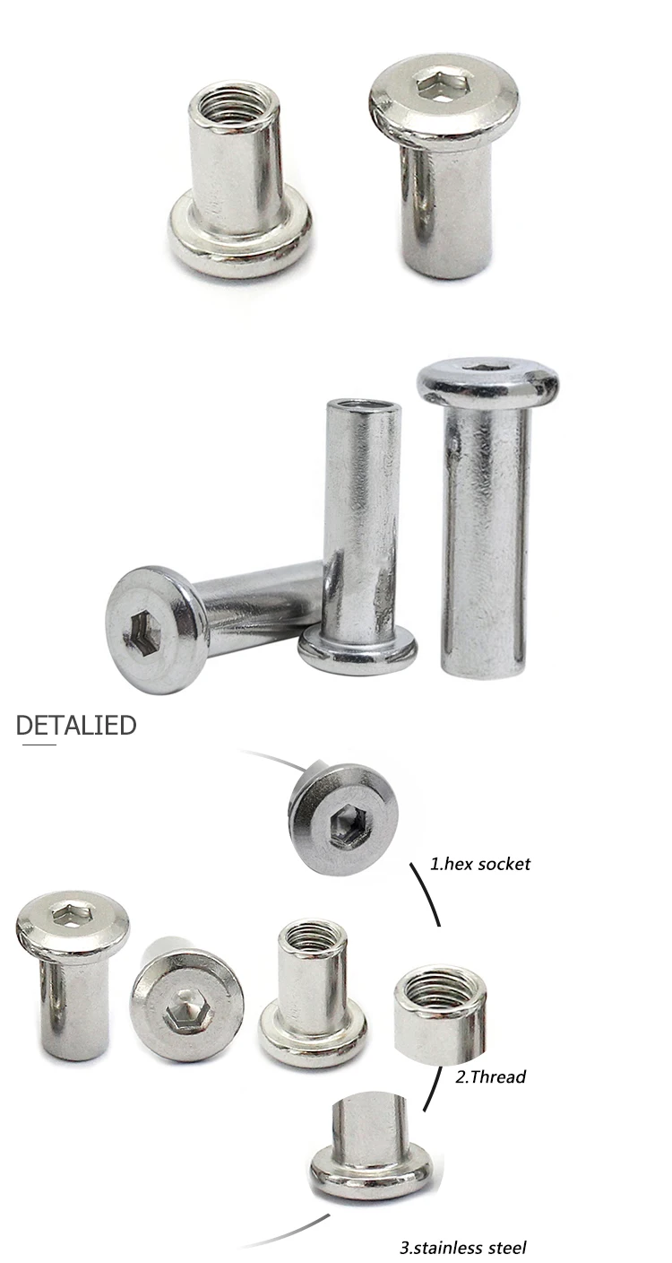 Hex Socket Sleeve Barrel Nut Furniture Connector binding nuts