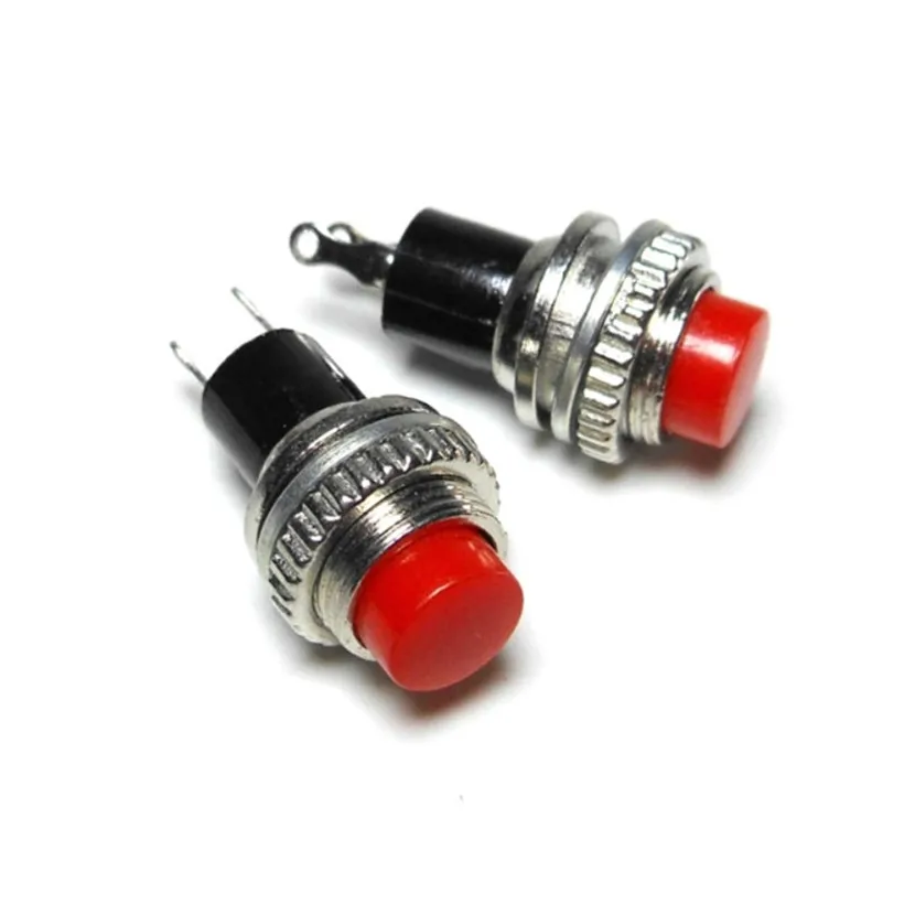 DS314 Small Momentary Push Button Switch 10mm Red Non Locking