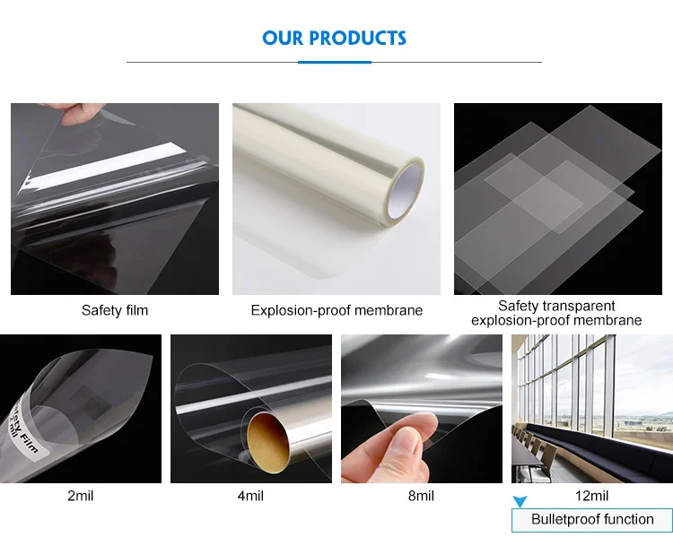 Explosion Proof 8mil 12mil Security Shatterproof Window Tint Film ...