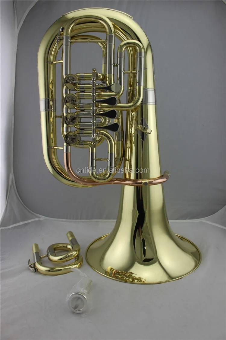 Goldlack Rotary Euphonium ( 4 Ventil Gold Messing Bleirohr Ton C/bb ...