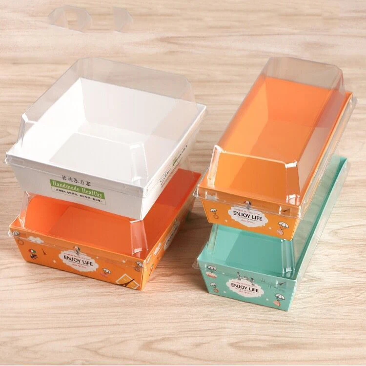 Food Grade Transparent Window Bakery Container White Square Sandwich ...
