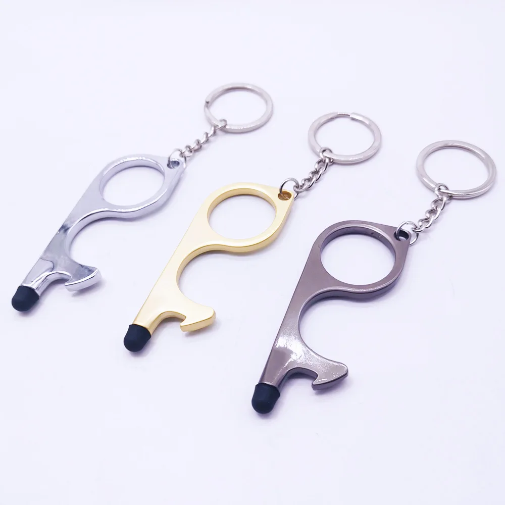 Multifunctional Hand Tool Edc Metal Keychain Door Opener No Touch ...