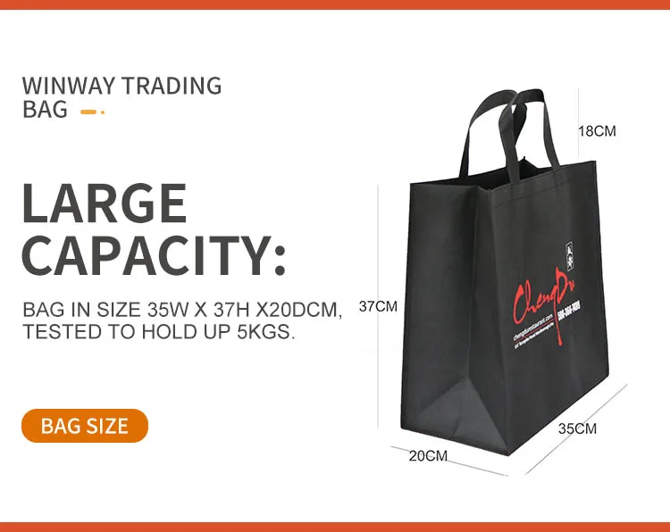 Restaurant Takeaway Reusable Non Woven Tote Bag - Winway Packing
