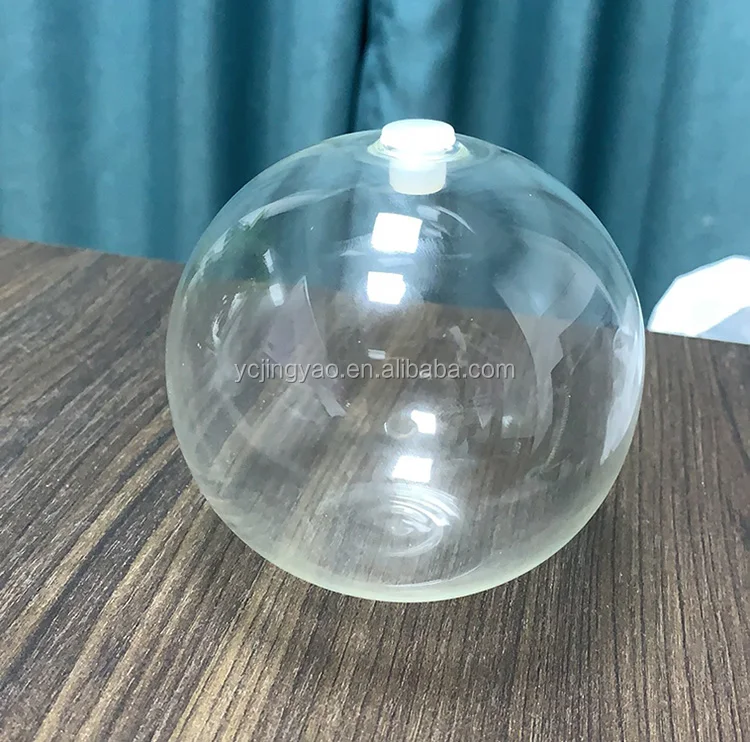 Custom Blown Clear Borosilicate Flat Bottom Glass Ball Sphere Jar And ...