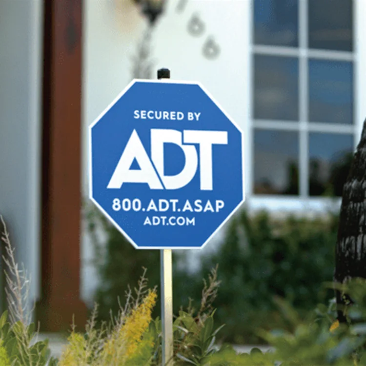 V014a Hot Selling Home 30' 25' Yard Plastic Blue Adt Security Yard Sign ...