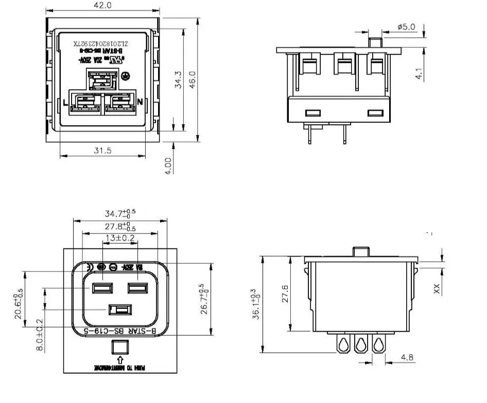 C19 Power Socket Pud Socket Female Type Iec Lockable Power Connector ...