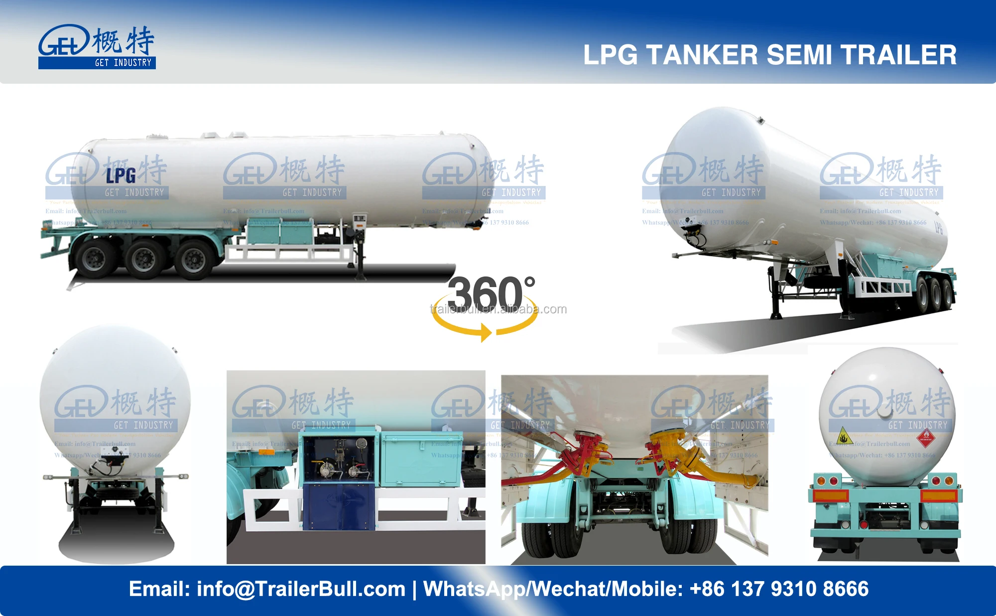 Asme 62000l 61cbm Lpg Liquid Propane Gas Bullet Tanker Truck Trailer ...