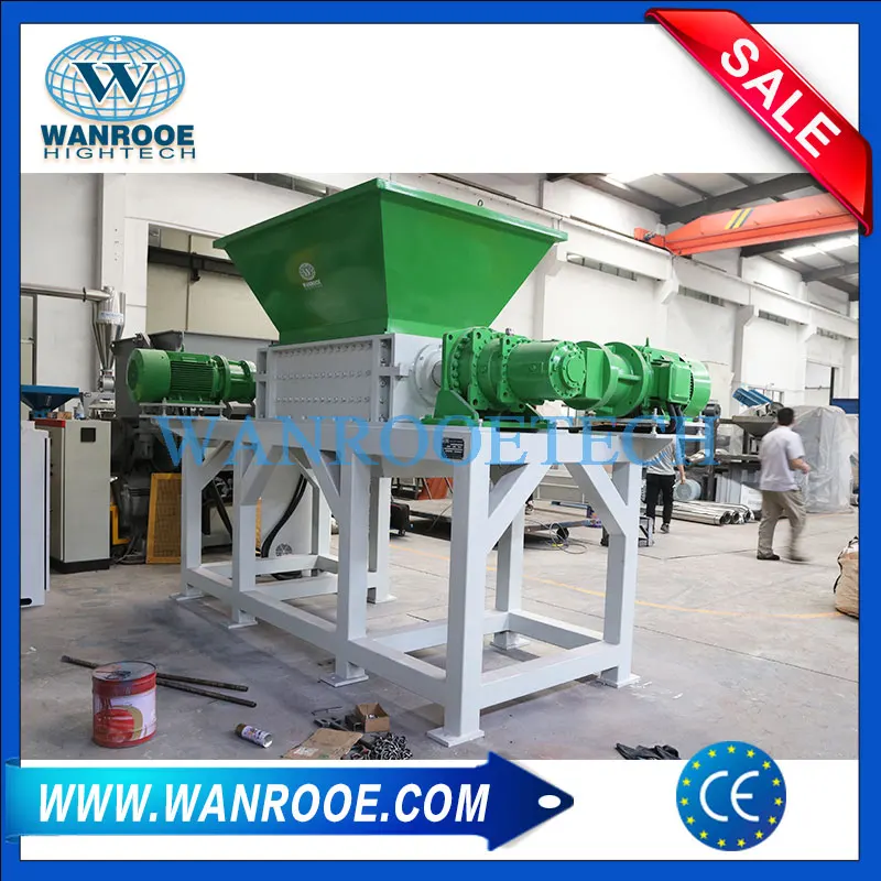 100-3000kg/h Two Shaft Plastic Shredder - Efficient Waste Recycling