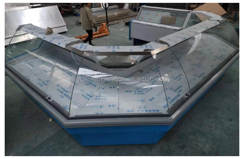 Fresh Seafood Display Case - Supermarket Table Freezer