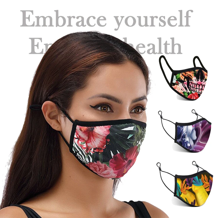 Five Men Silver Ion Antibacterial Sport Masks 3 Layer Cotton Face Mask ...
