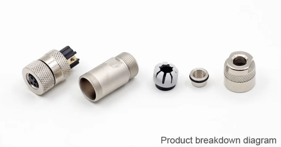 M12 Screw Clamp Terminal Shielding - 12 Mbps Iris Spring Connection