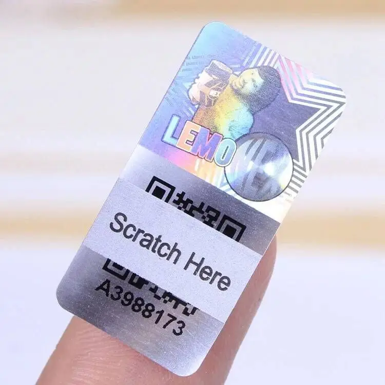 Custom 3d Hologram Sticker / Holographic Security Label With Qr Code ...