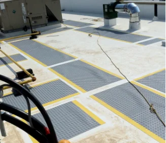 34 Inch x 50 Ft Grey TPO Walkway Pad with Yellow Border - Durable ...