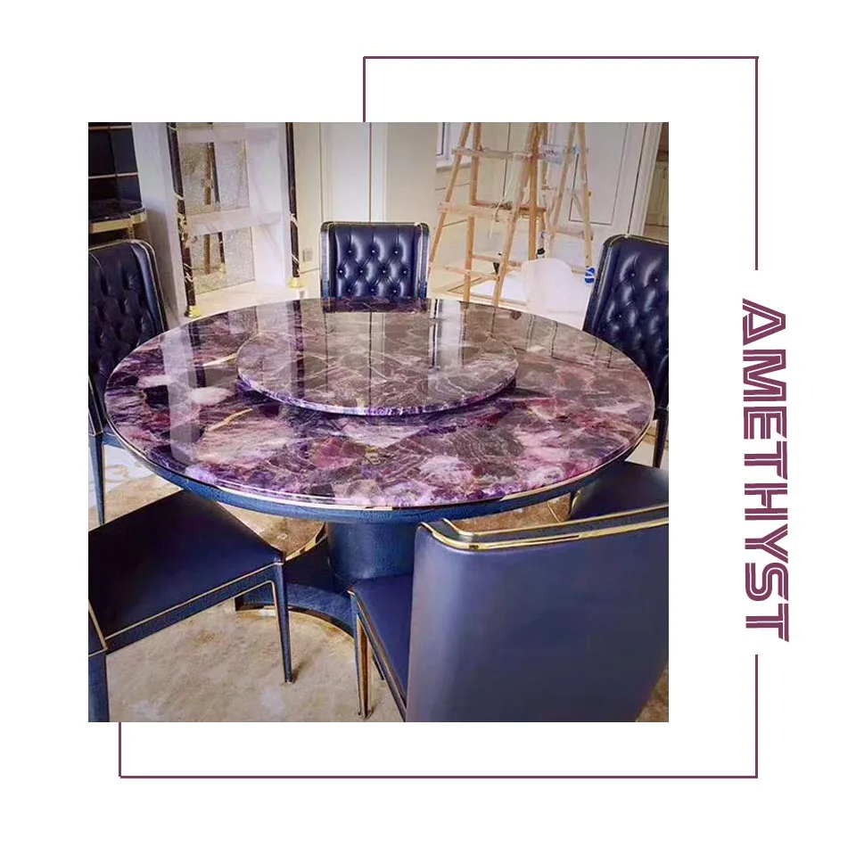 Luxury Hotel Design - Natural Amethyst Dining Table Top