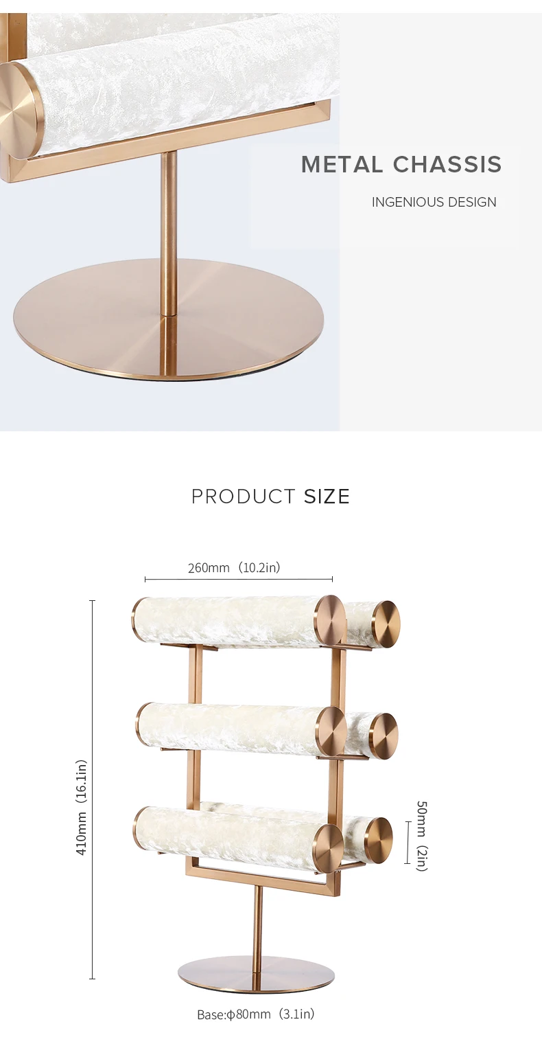 Luxury Jewelry Display - Metal Bangle Stand with 2 Colors