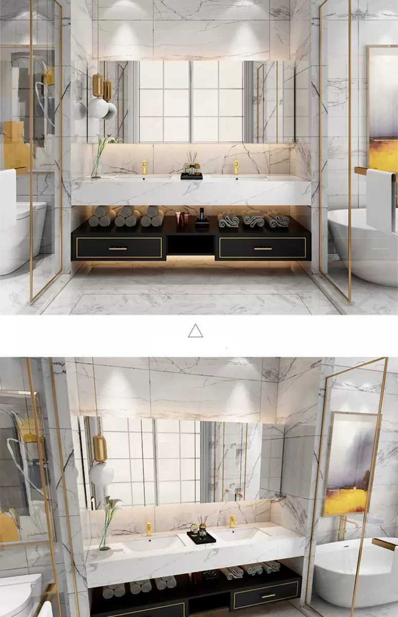 Marble Ceramic Washstand Washbasin Bathroom Cabinets White Lacquer ...