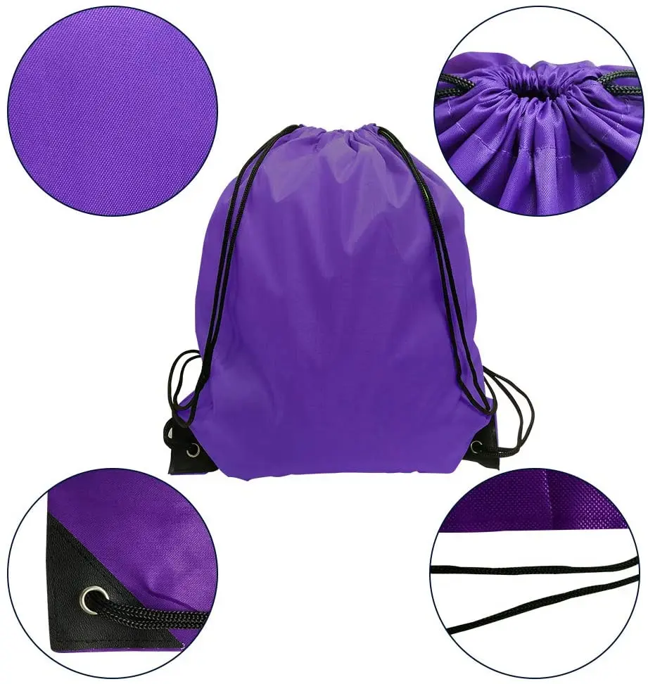 Custom Drawstring Bags With Logo Waterproof Drawstring Backpack Nylon ...