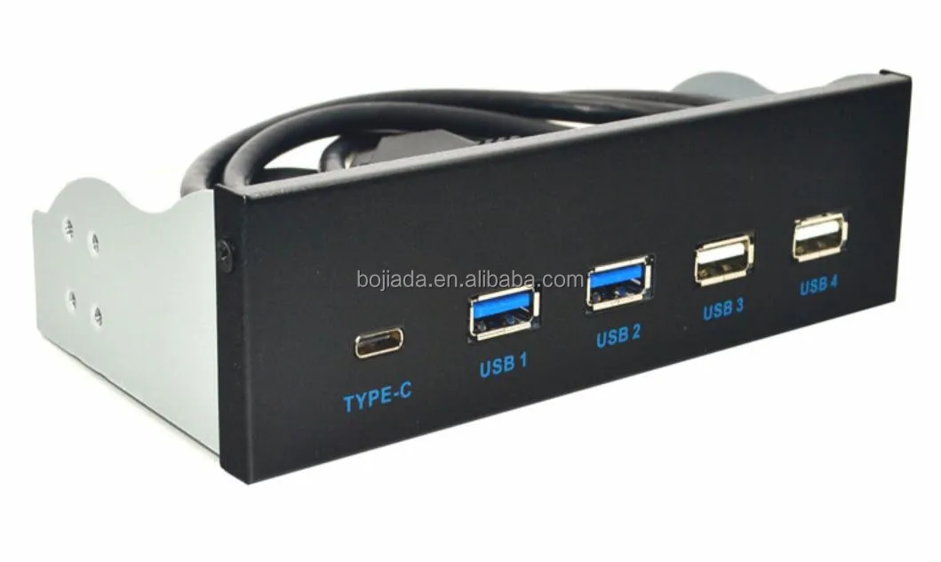 5.25" Desktop Front Panel With 2 Usb 3.0 + Dual Usb 2.0 + Usb-c Type-c ...