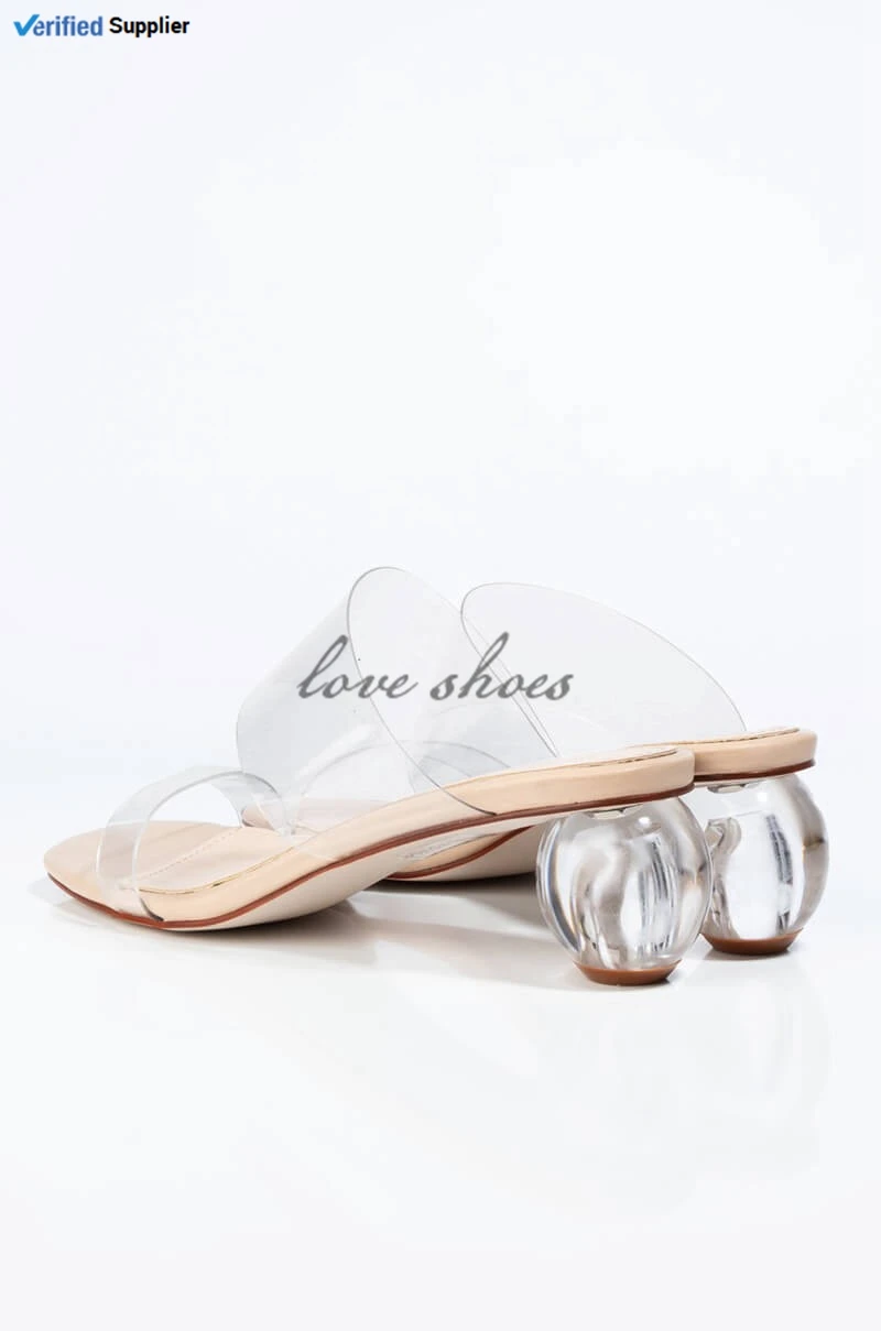 2020 Latest Fashion Hot Selling Transparent Upper Sauqre Open Toe ...