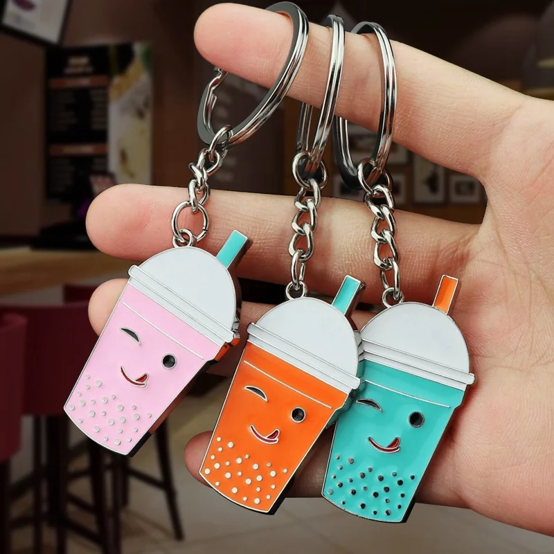Custom Soft Enamel Milk Tea Coffee Cup Keyring Keychain - Buy Cup ...