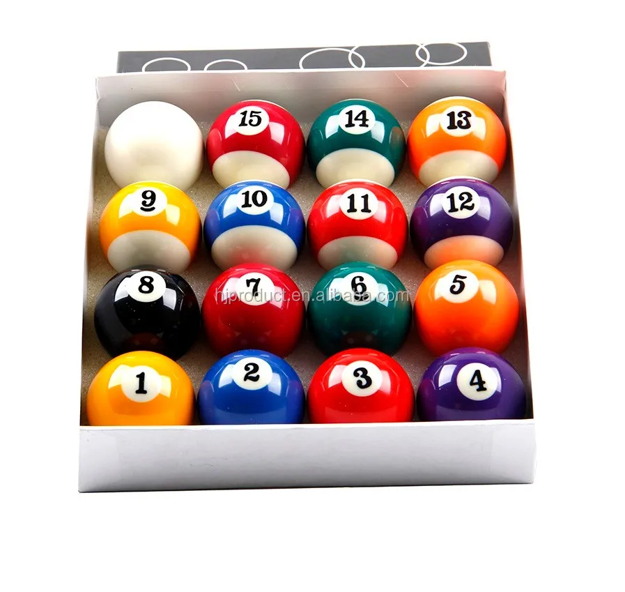 Black And White Package Box And Resin Material 57.2mm Dia Billiard Pool ...