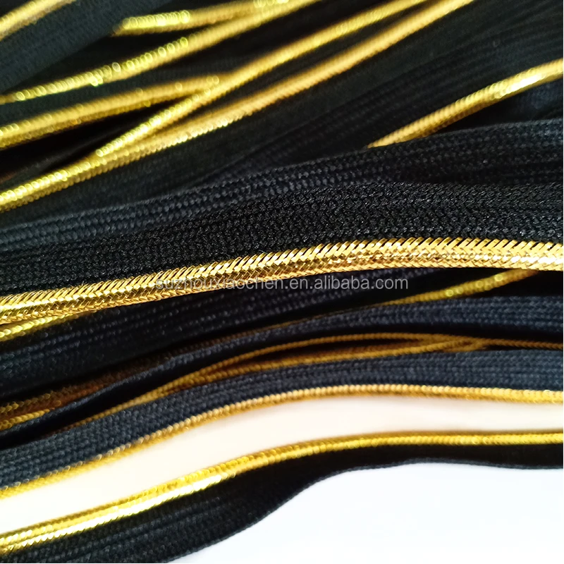 Wholesale Gold Shiny Metallic Silver Elastic Cords
