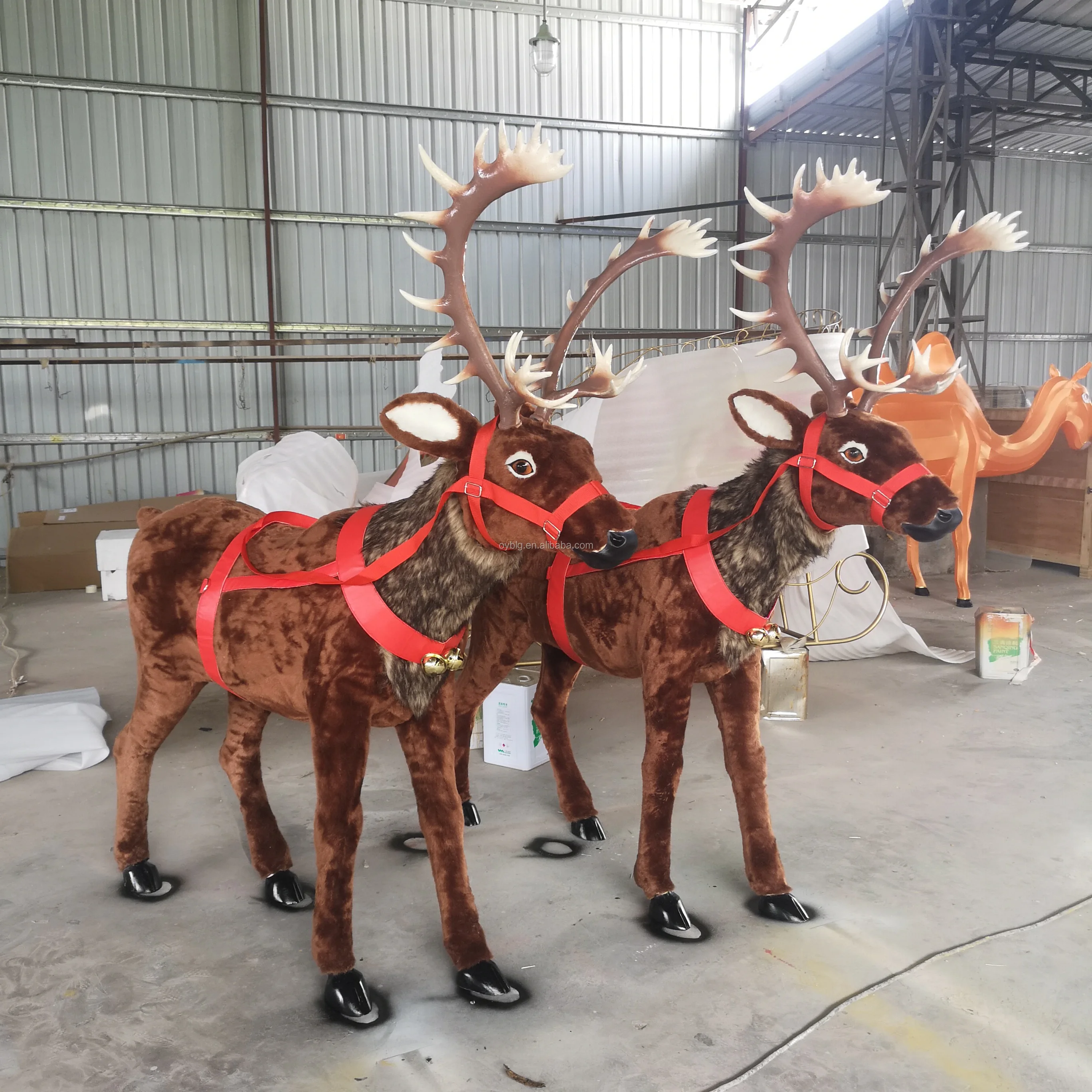 Customized Christmas Singing Reindeer Decorations Large Indoor Deer ...