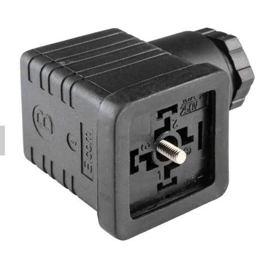 DIN 43650-A Solenoid Coil Connector Socket with LED 12.24V DC, 3 Pole ...