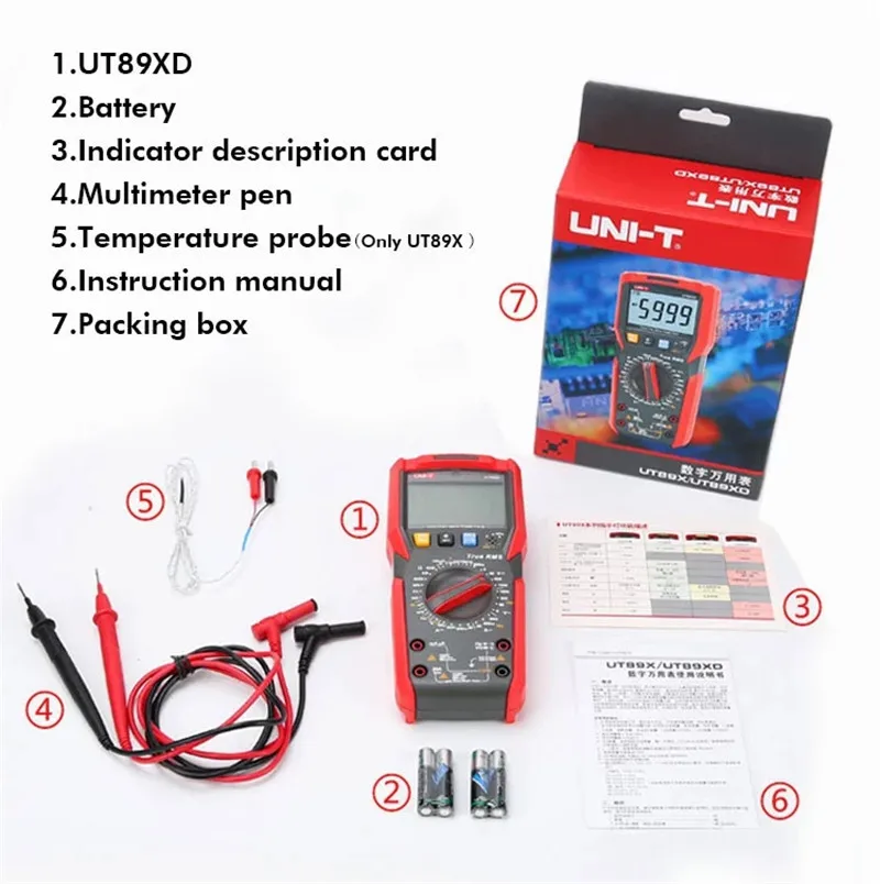 UNI-T UT89XD Digital Multimeter - Precision AC/DC Tester