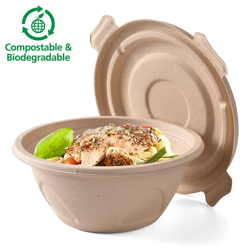 Compostable Eco Friendly Bamboo Fiber Bowl Bamboo Fiber Pulp Packaging ...