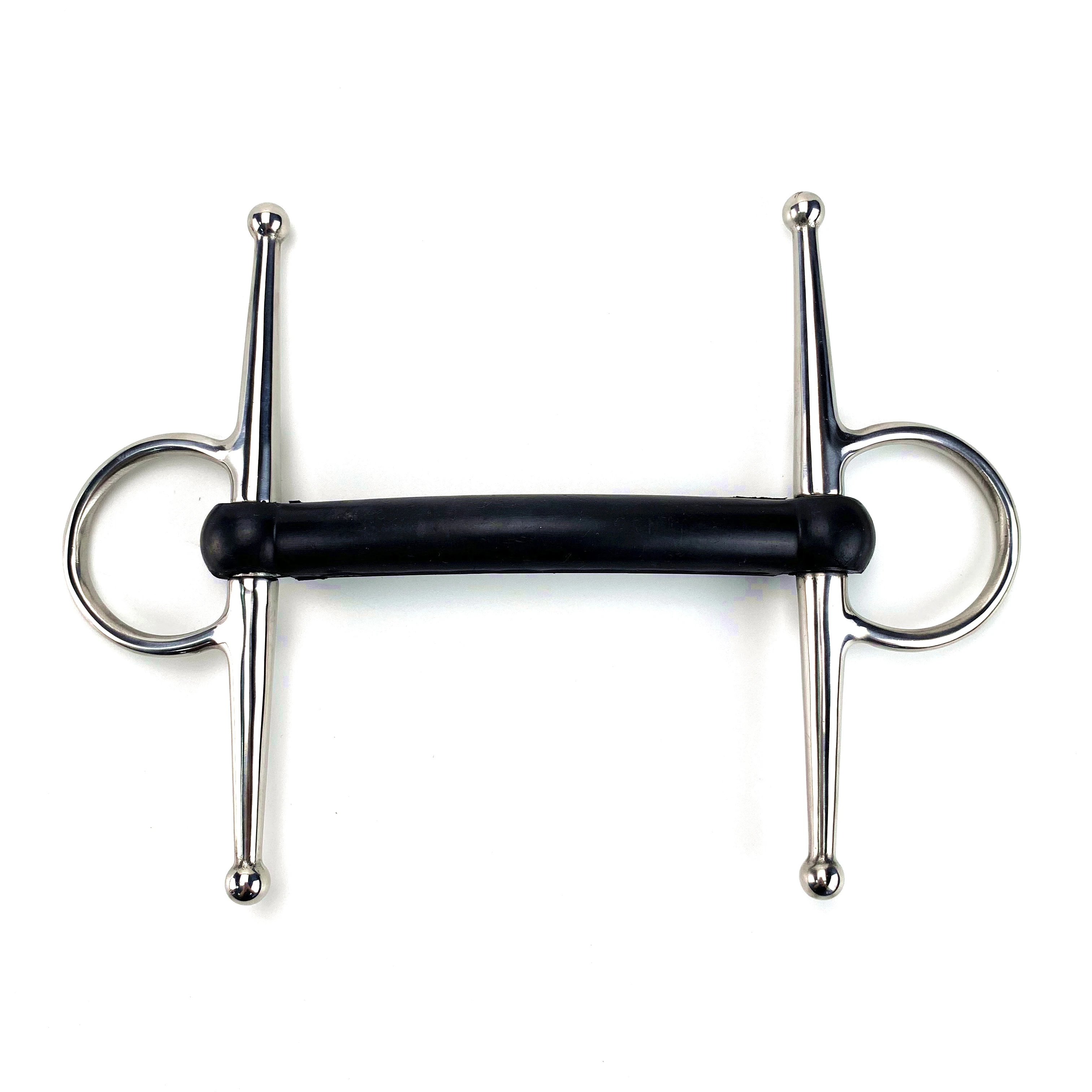SS Full Horse Cheek Bit with Soft Rubber Mullen Horse Bit Ring Mouth ...