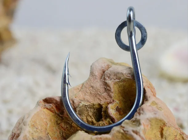 Takedo Tkh9985 Tuna Hook Double Barbed Iron Plate Hook With Ring ...