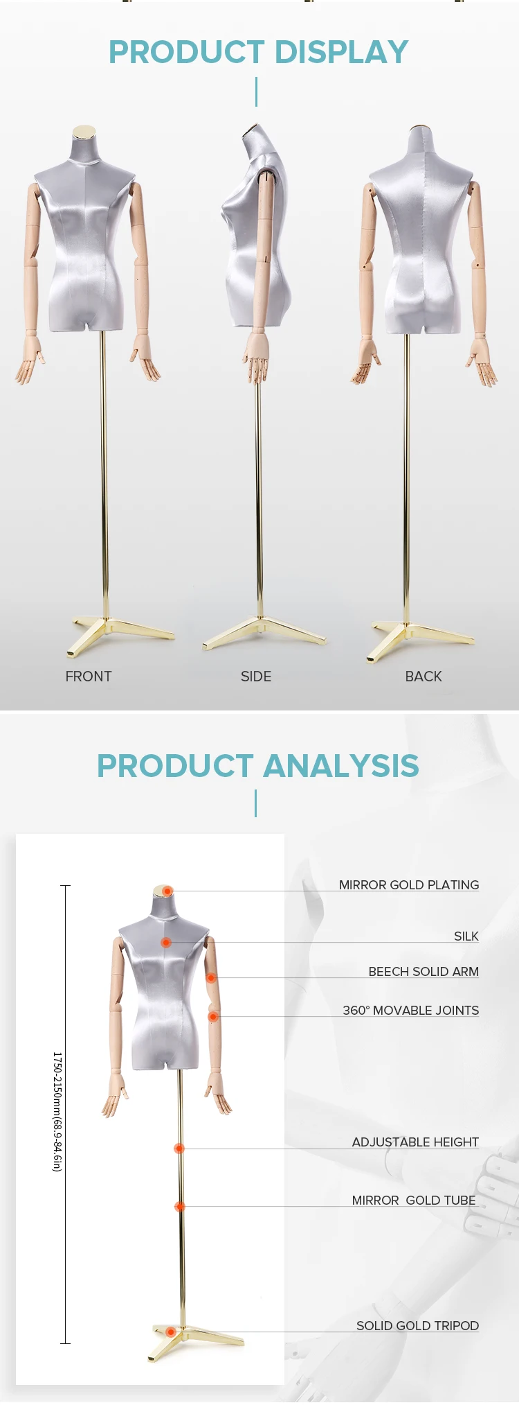 Tailors Display Busts Fashion Adjustable Dressmaker Form Tailors Dummy ...