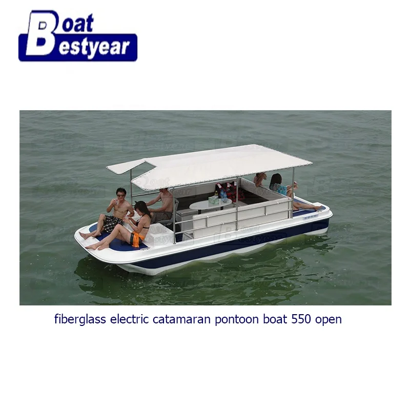 Fiberglass Catamaran Pontoon Electric Boat 550 - 8 Passengers