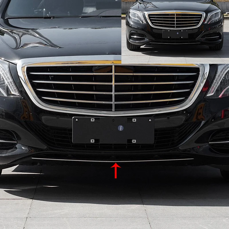 2228800108 W222 Mercedes Car Front Center Bumper Chrome Trim Exterior ...