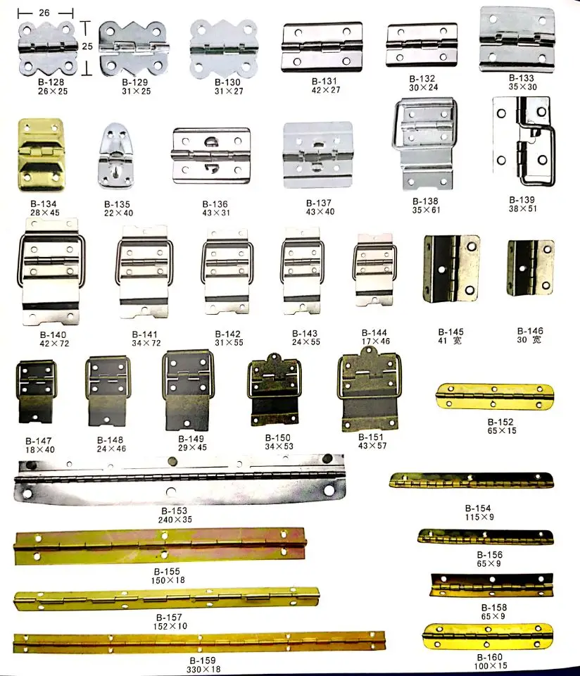 Cigar Box Claw Square Four-Prong Plug-in Point Pin-in Golden Hinge for BOX
