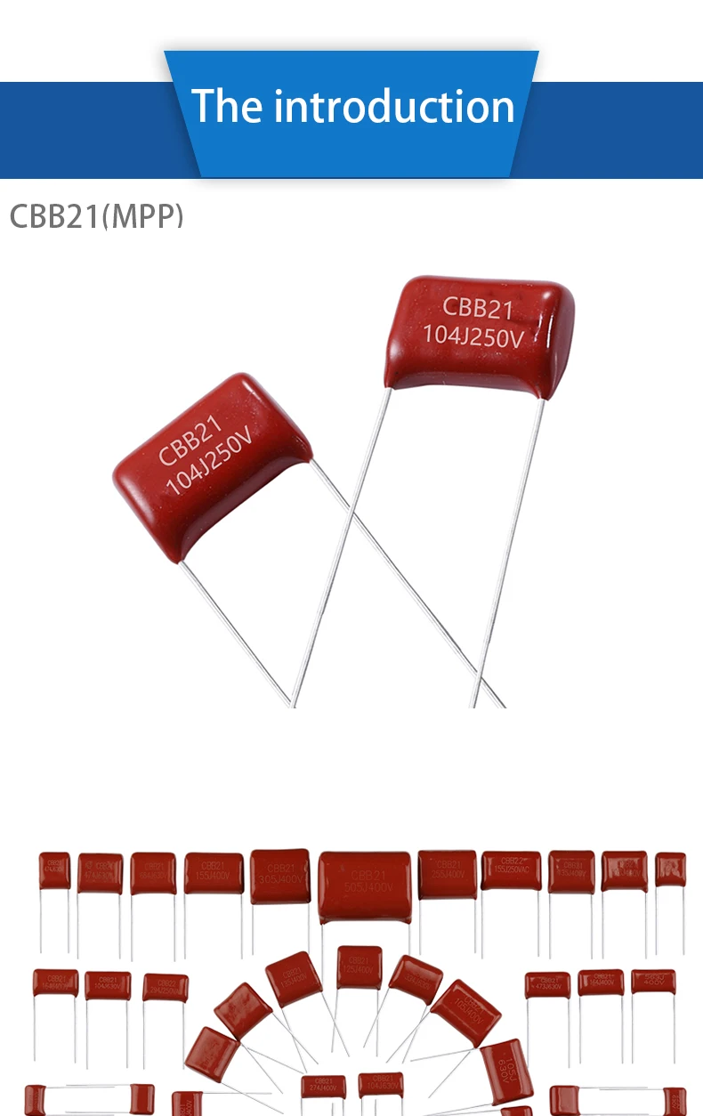 223 22nf 0.022uf P=10m Cbb22 Mpp P10mm 630v Metalized Capacitors 250vac ...