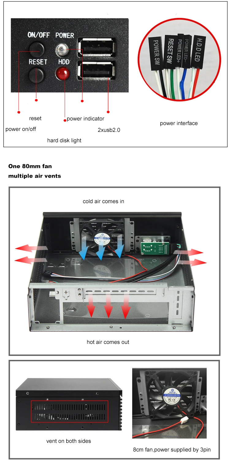 Rackmount Desktop 2u Mini Itx Server Case Industrial 2u Chassis 2.5 ...