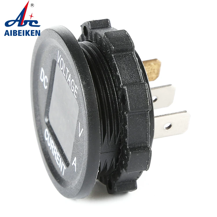 3 Pin 12V Low Voltage DC Mini LED Round Electric Ammeter Voltmeter