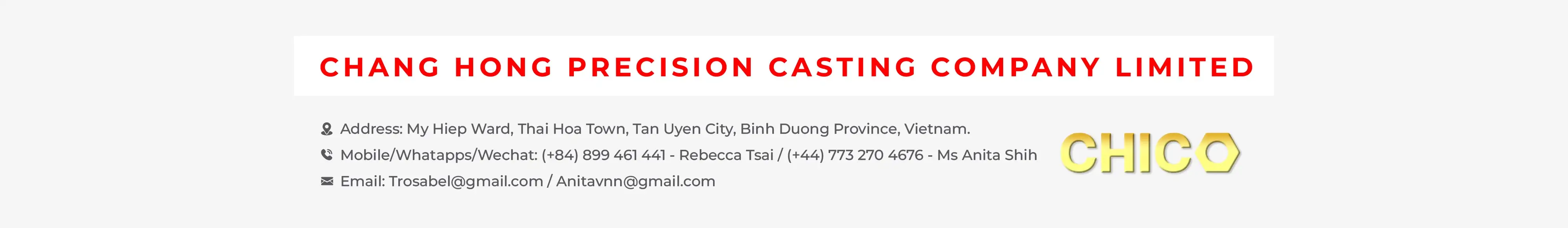 Company Overview - CHANG HONG PRECISION CASTING COMPANY LIMITED