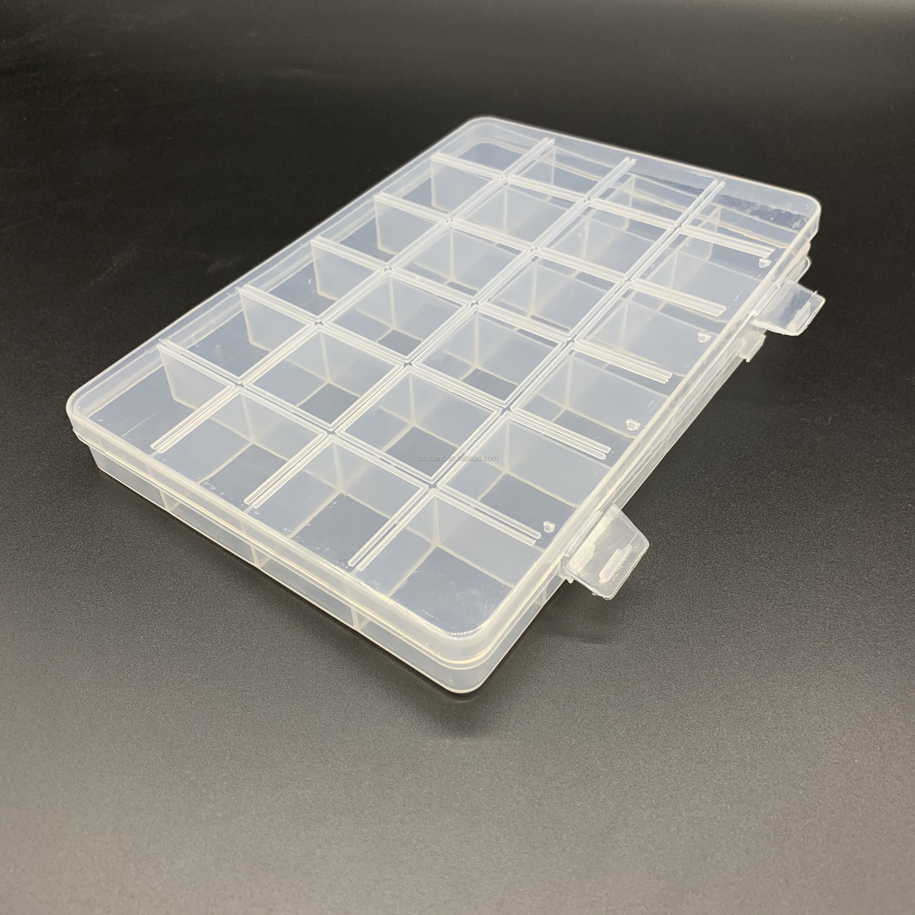 Clear Divided Hinged Keyway Plastic Storage Organizer Box With Dividers ...