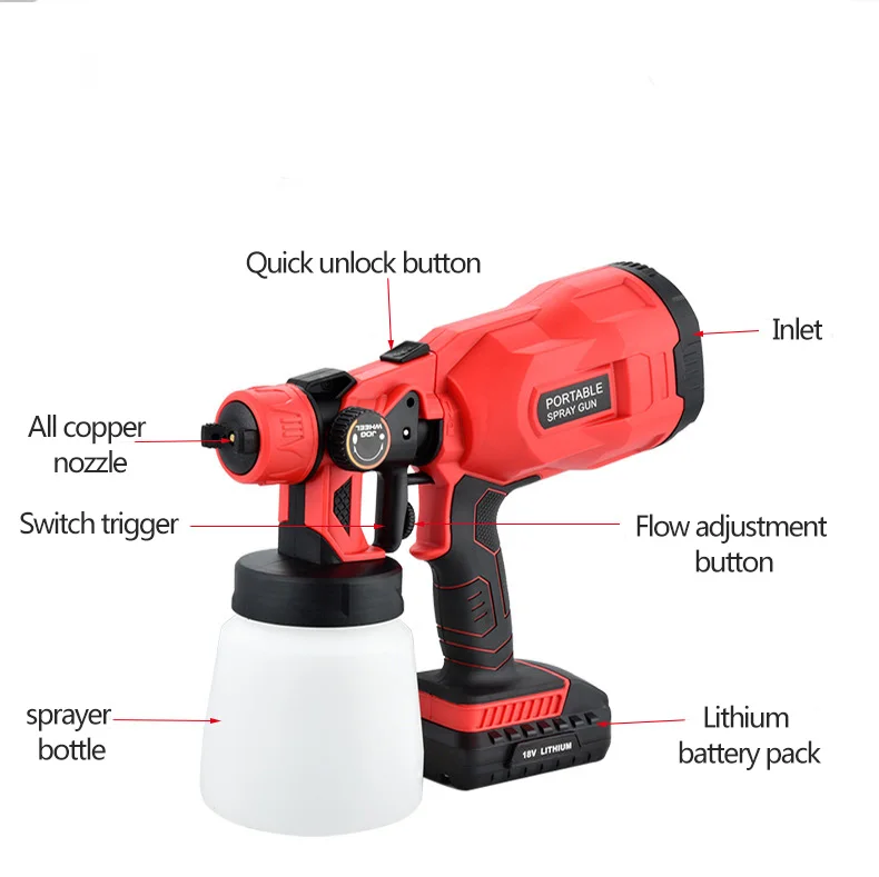 Electric Battery Sprayers Charger Airless Garden Power Spray Gun