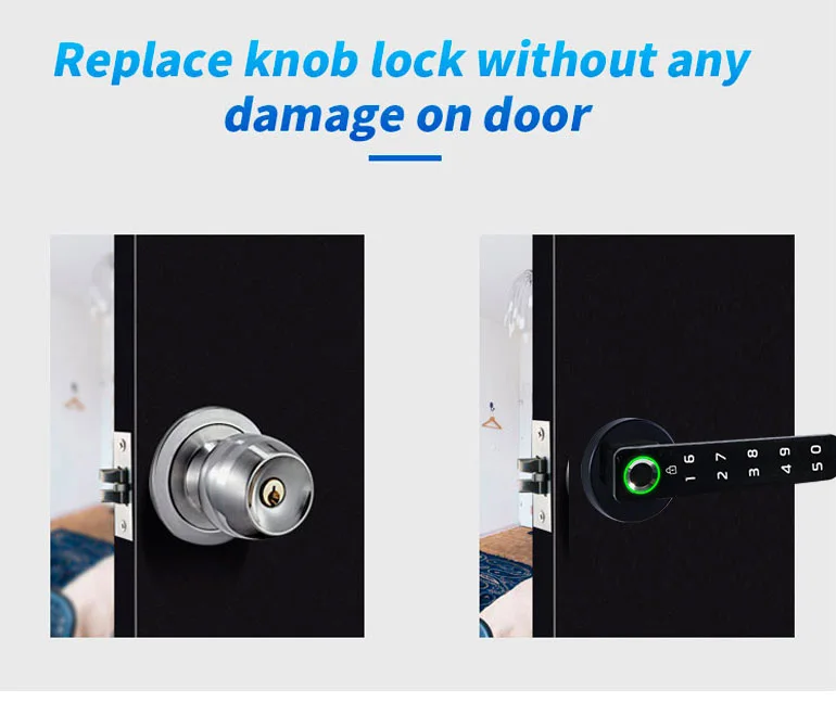 Replace Turbo Knob Door Lock with Smart Biometric Fingerprint Lock