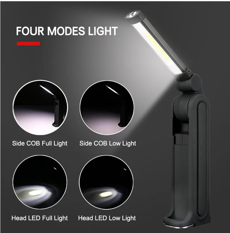 Rotary Switch 360swivel Magnetic Base Hook Rechargeable Cob Work Lights ...